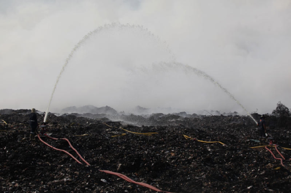 Landfill fire battle not yet won