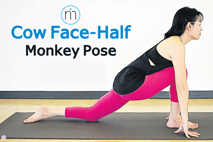 ท่า Cow Face-Half Monkey Pose