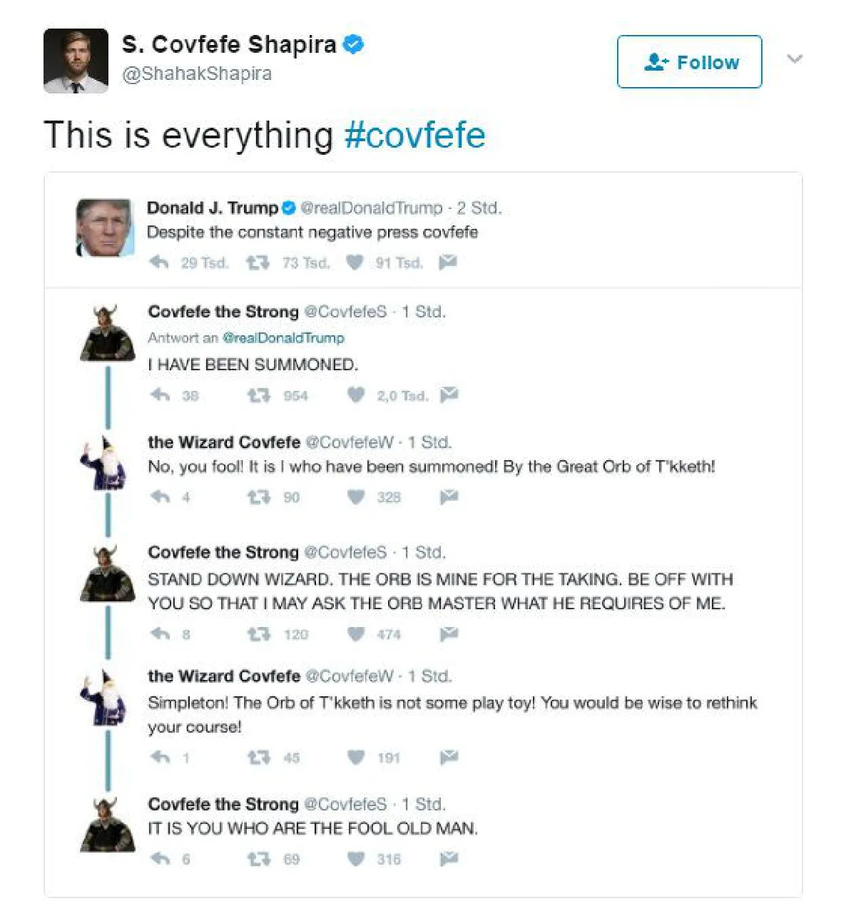 ทรัมป์หย่อนปริศนา "Covfefe" กลายเป็นมีมในเน็ต