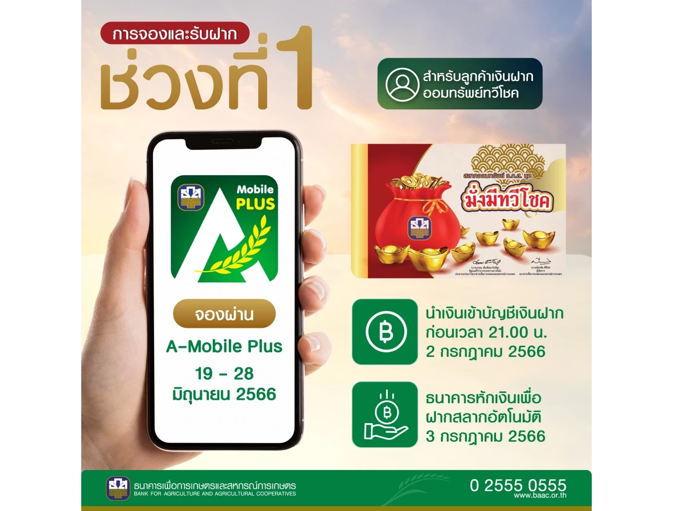 เปิดตัว สลากออมทรัพย์ ธ ก ส ชุดมั่งมีทวีโชค ฝาก 100 ลุ้น 10 ล้านบาท