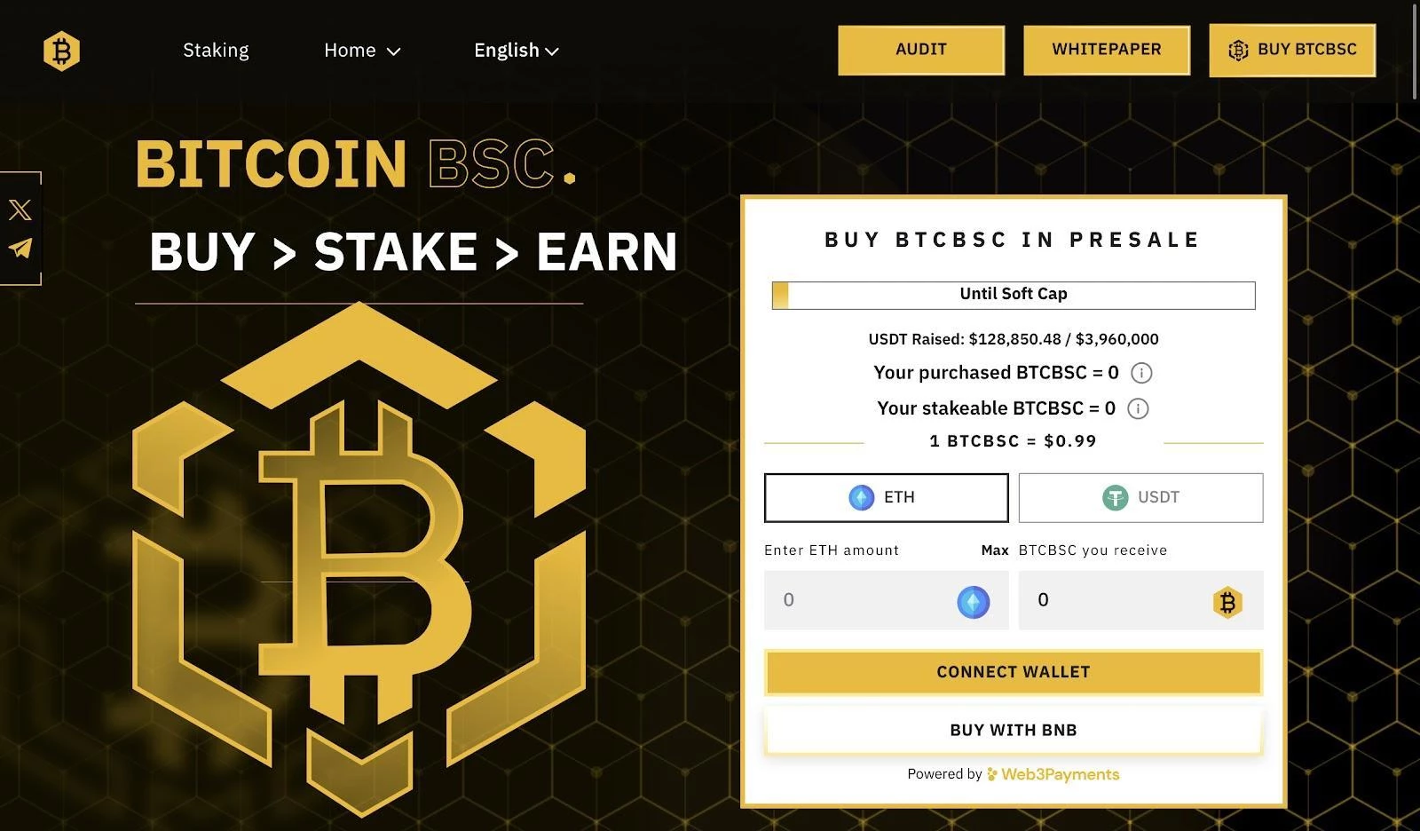 “Bitcoin BSC” เหรียญทางเลือกเพื่อการ Stake-To-Earn เปิดตัวพรีเซล BEP-20