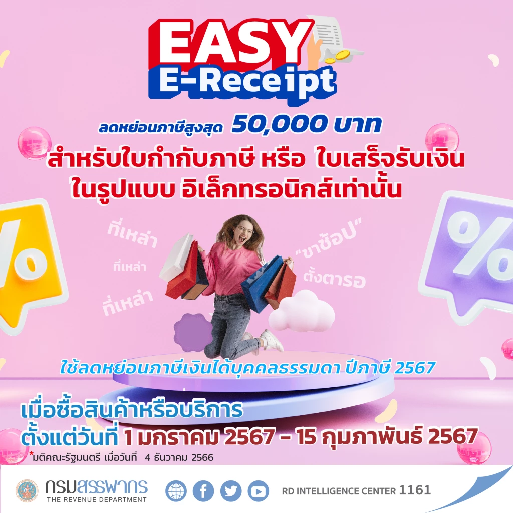 เช็คเลย เงื่อนไข "Easy E-Receipt" ใช้อย่างไรไม่ให้เสียสิทธิหลดหย่อนภาษี