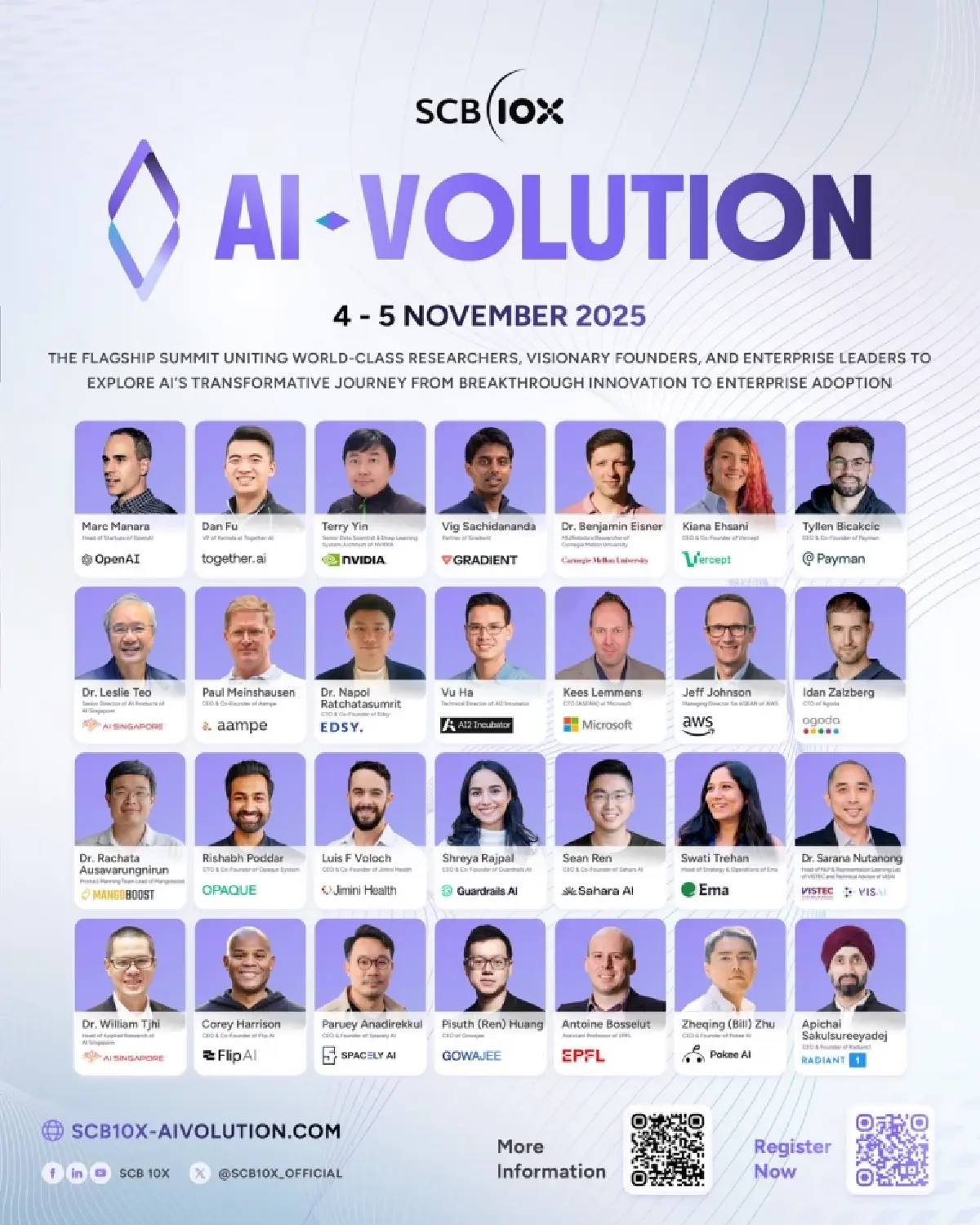 SCB 10X เปิดเวที “AI-VOLUTION” สัมมนาออนไลน์ระดับโลก รวมผู้นำเทคโนโลยีด้าน AI จากทั่วโลก