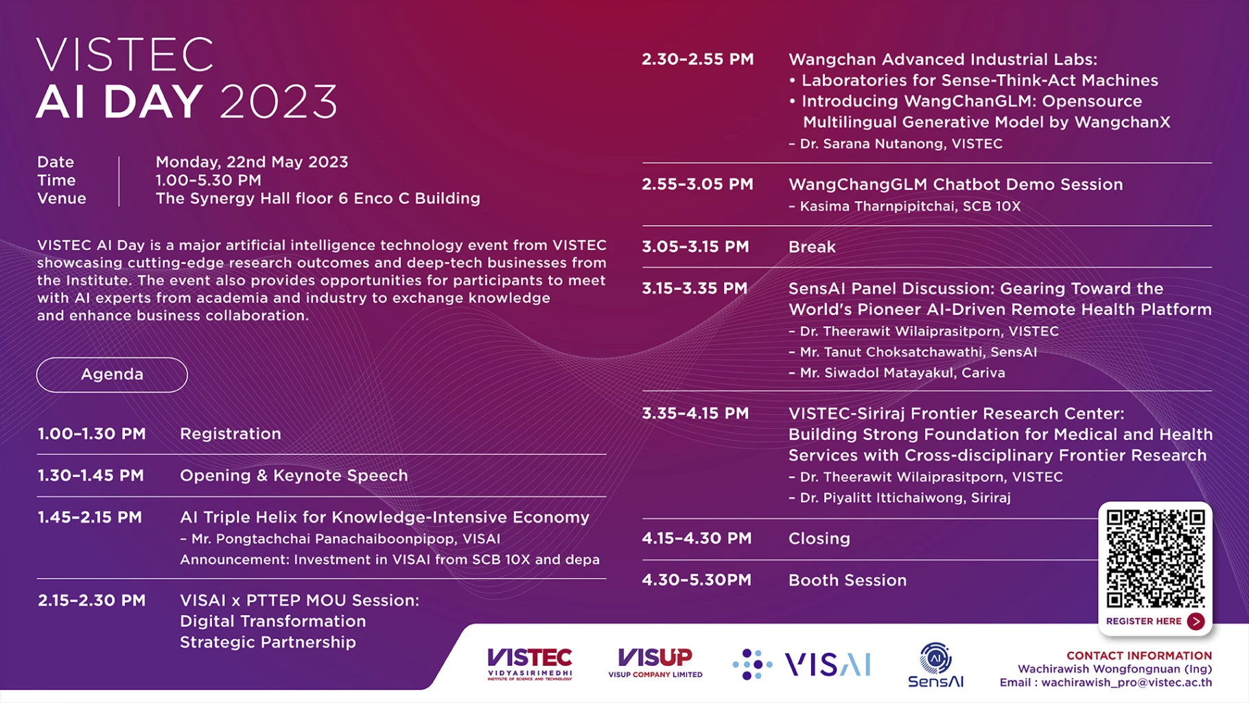 พบกับเทคโนโลยีปัญญาประดิษฐ์ขั้นสูงจาก VISTEC ครั้งใหญ่ VISTEC AI Day 2023