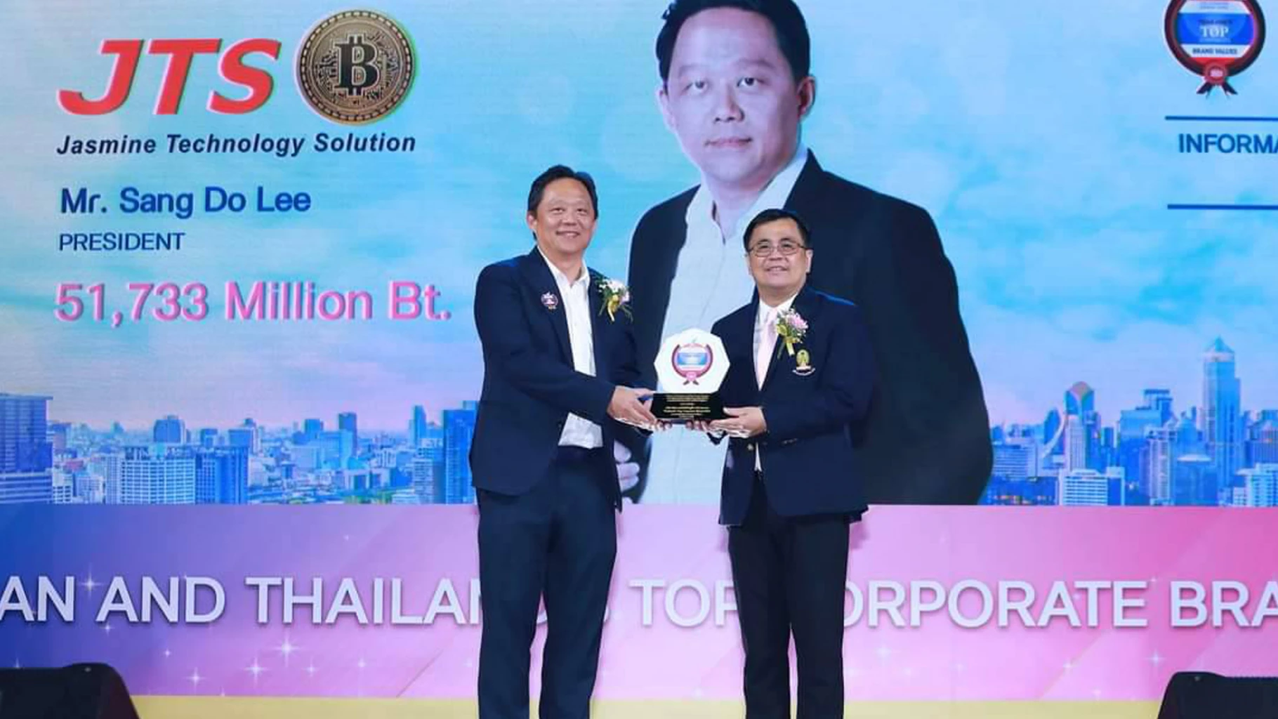 JTS คว้ารางวัลสุดยอดองค์กรที่มีมูลค่าแบรนด์สูงสุดของไทยปี 66