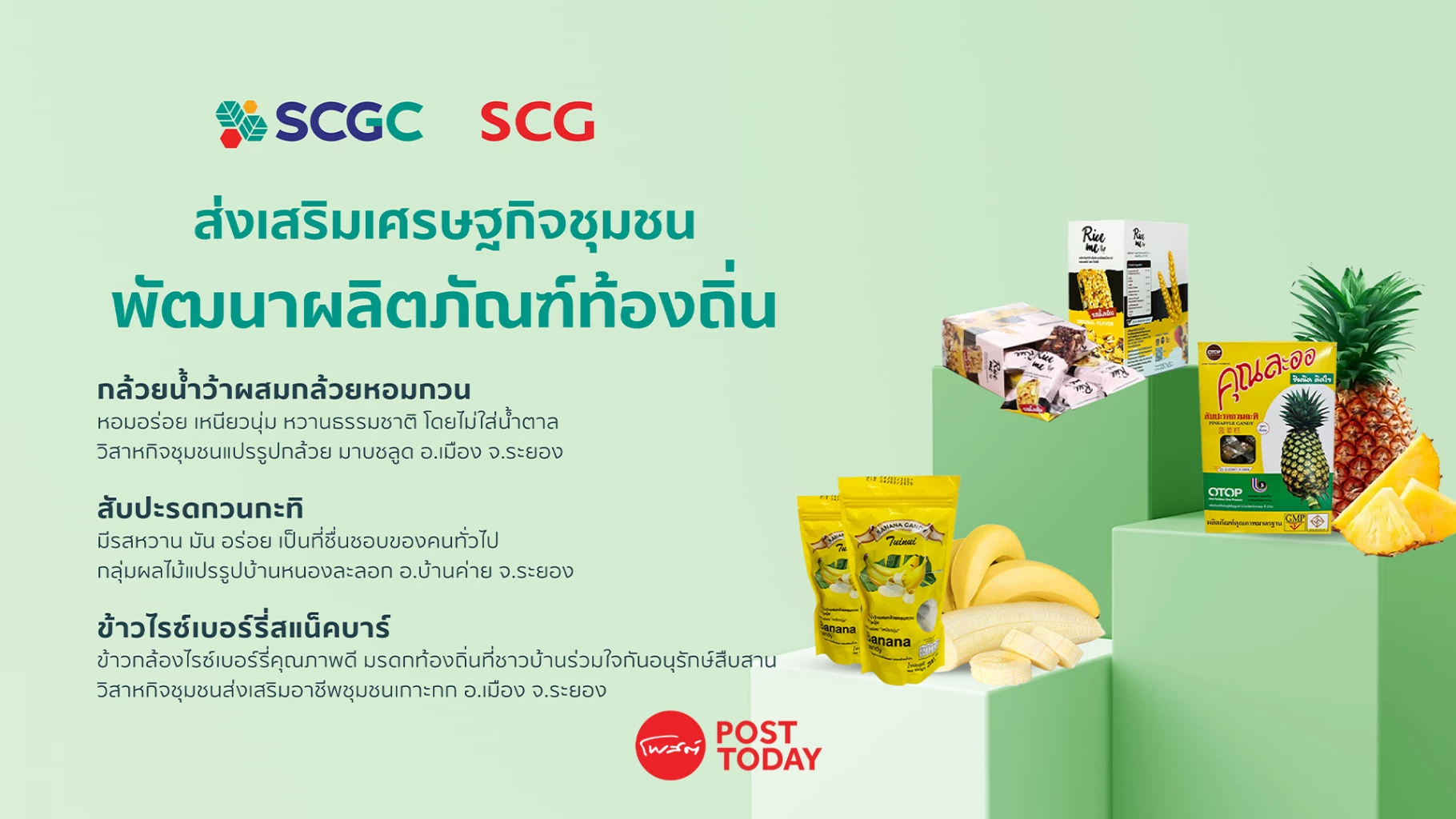 SCG ส่งเสริมเศรษฐกิจชุมชน ยกระดับผลิตภัณฑ์ท้องถิ่น ชาวระยอง