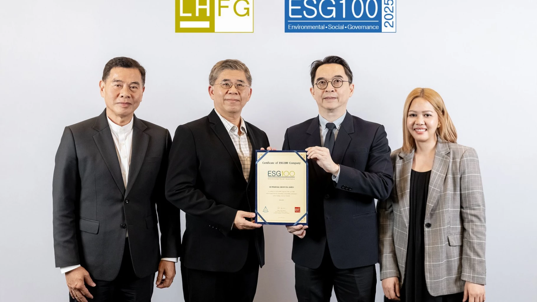 LHFG ติดโผ ESG100 ต่อเนื่อง 10 ปี ตอกย้ำความยั่งยืนองค์กร